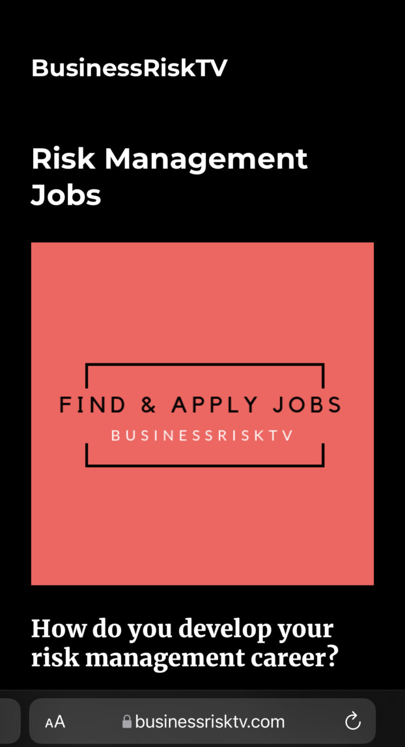 Risk management jobs board – BusinessRiskTV